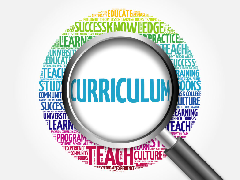 CURRICULUM word cloud with magnifying glass, concept 3D illustration ...